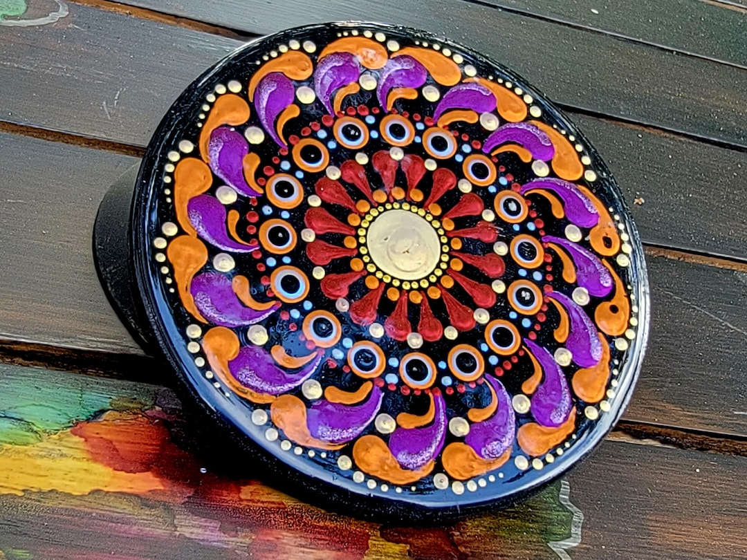 Mandala Coasters/hand Painted/set of 4 - Etsy