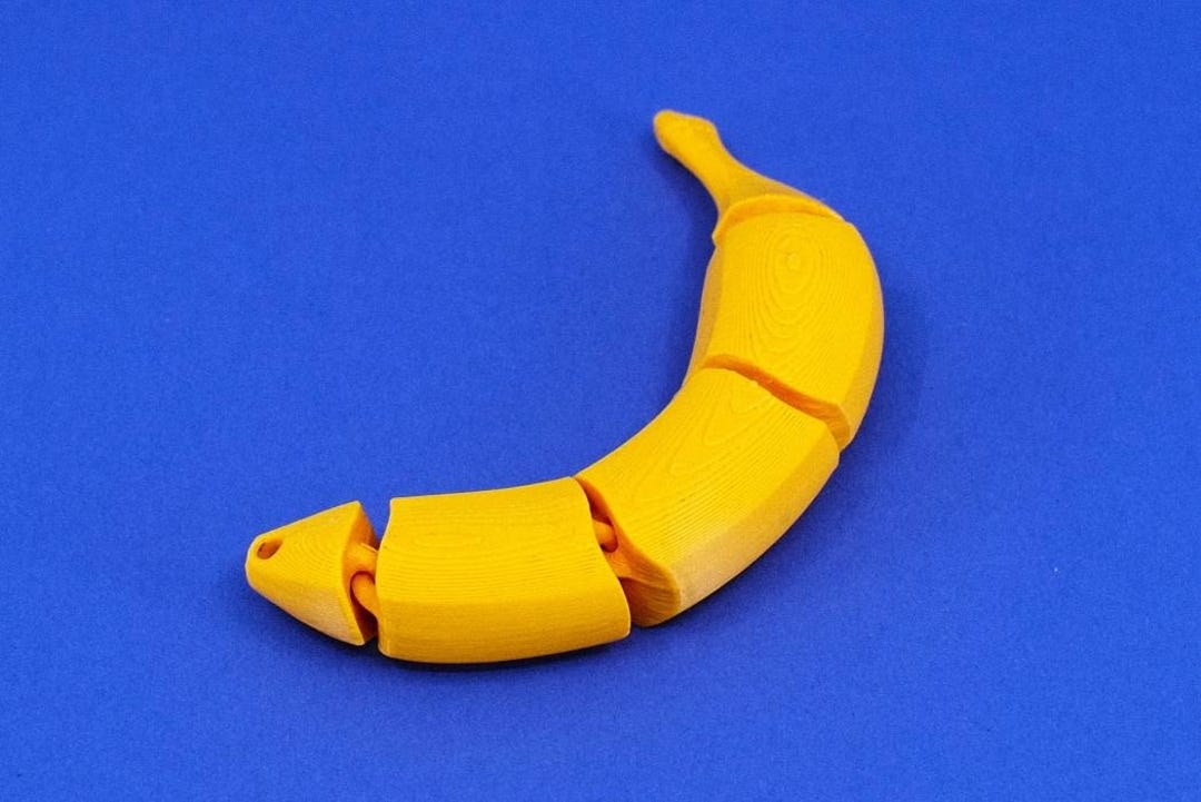 Articulated Banana 3D Printed Toy - Flexible, Customizable, Available ...