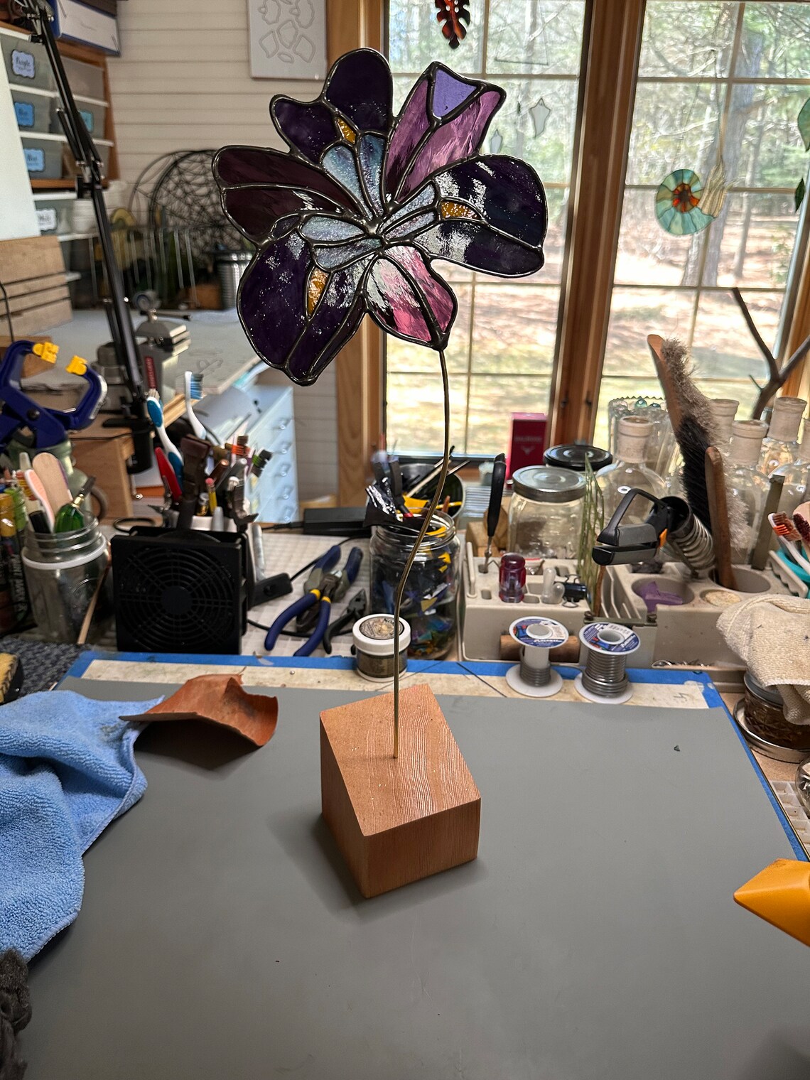 Digital Pattern - Stained Glass Freestanding Spring Floral Decoration ...