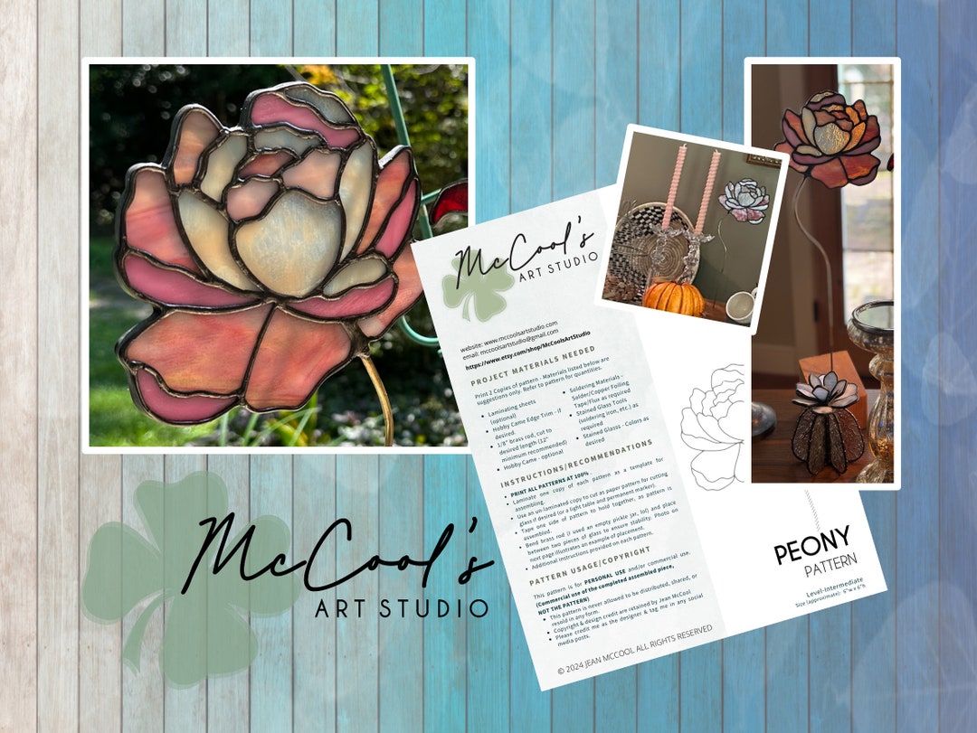 Digital Pattern - Stained Glass Freestanding Spring Floral Decoration ...