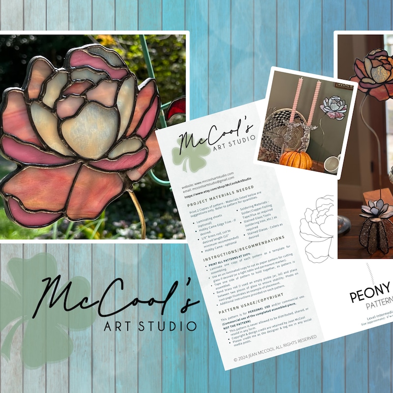 Peony Stained Glass - Etsy