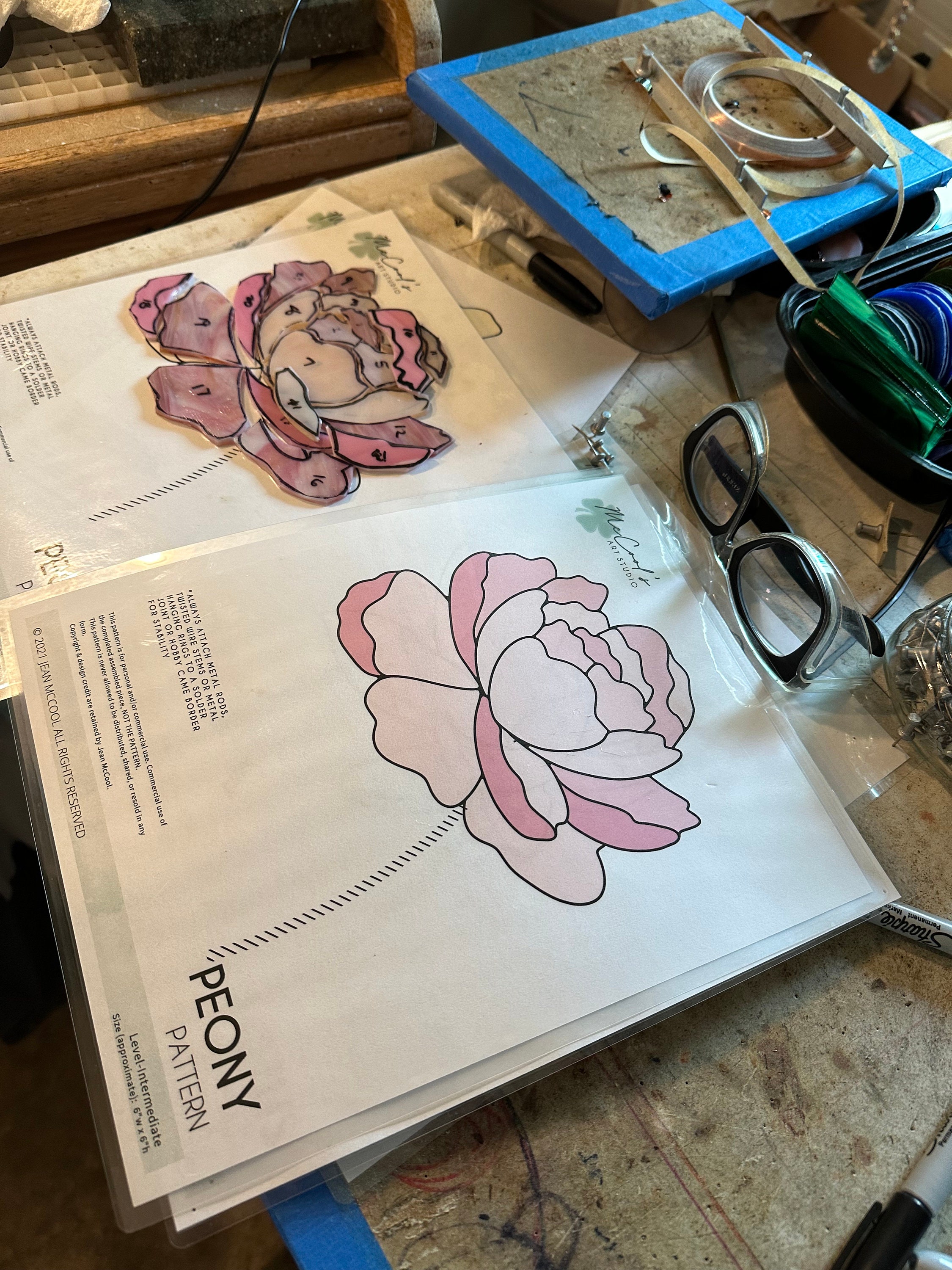 Digital Pattern - Stained Glass Freestanding Spring Floral Decoration ...