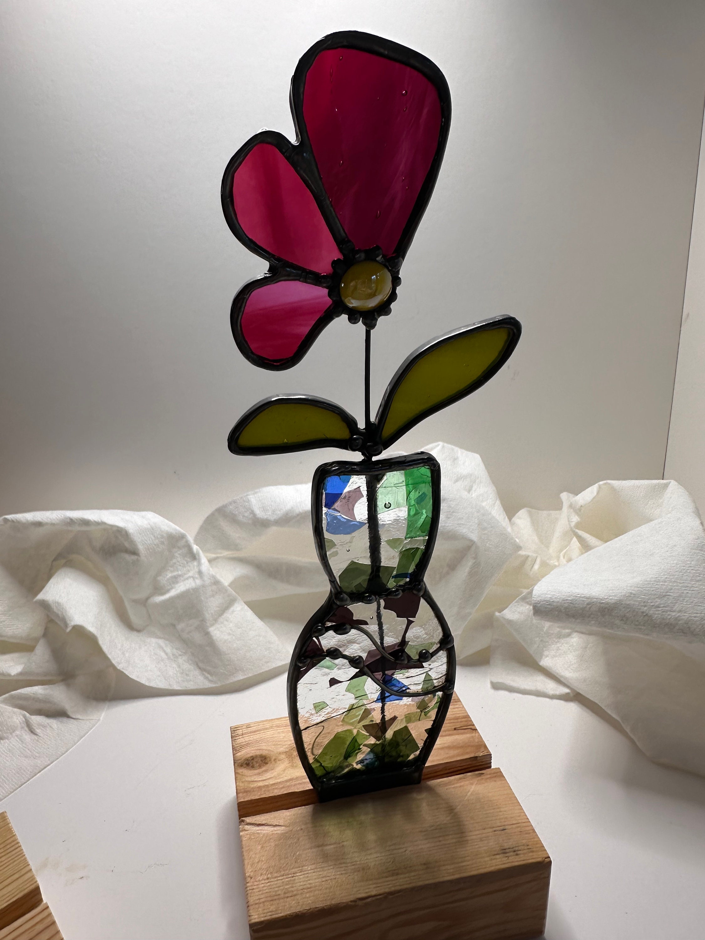 Digital Pattern - 3 Stained Glass Spring Flower Vases With Removable ...