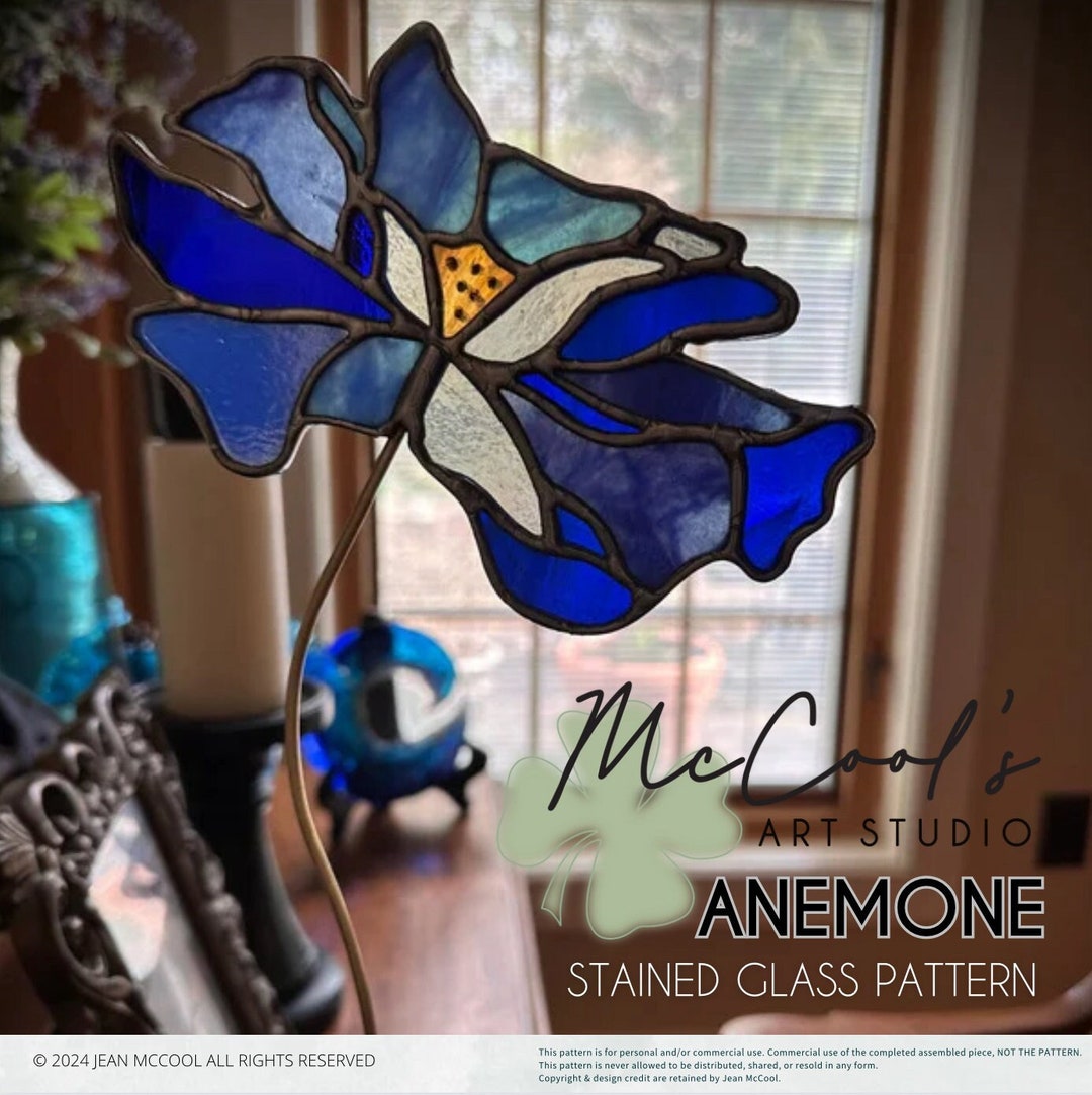Digital Pattern - Stained Glass Freestanding Spring Floral Decoration ...