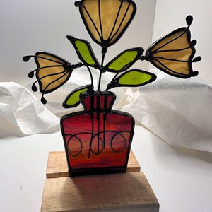 Digital Pattern - 3 Stained Glass Spring Flower Vases With Removable ...