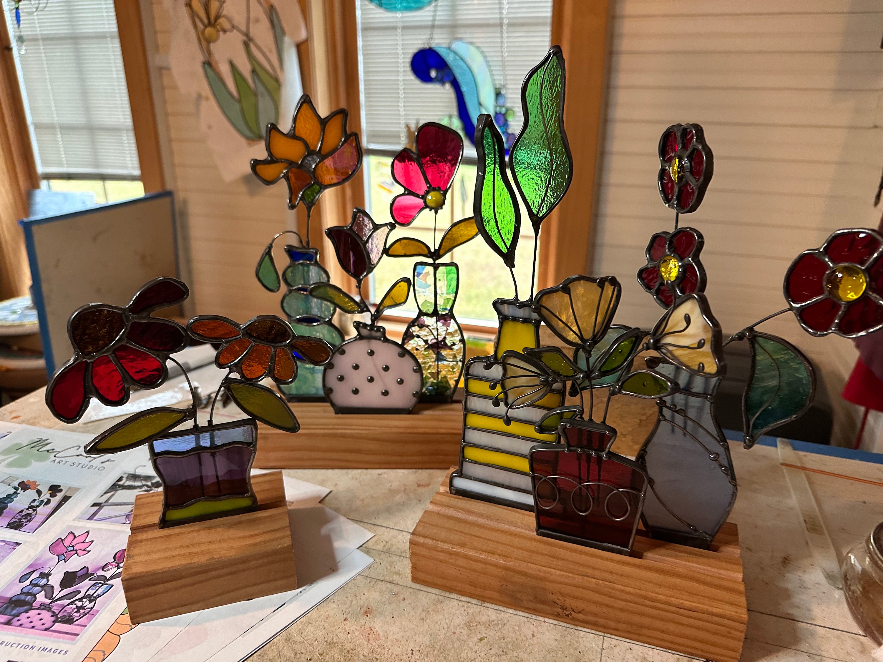 Digital Pattern - Stained Glass Spring Flower Vase With Removable ...