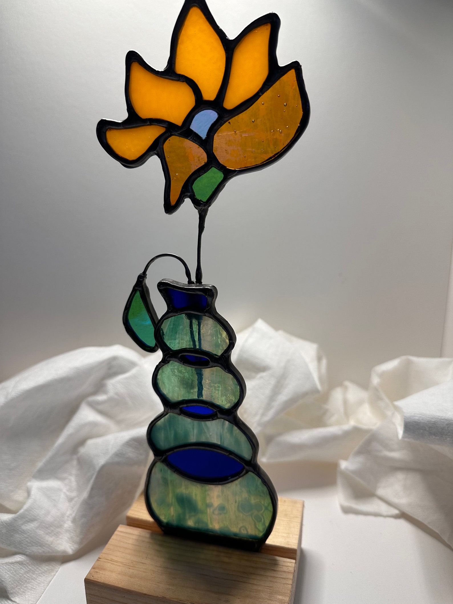 Digital Pattern - 3 Stained Glass Spring Flower Vases With Removable ...