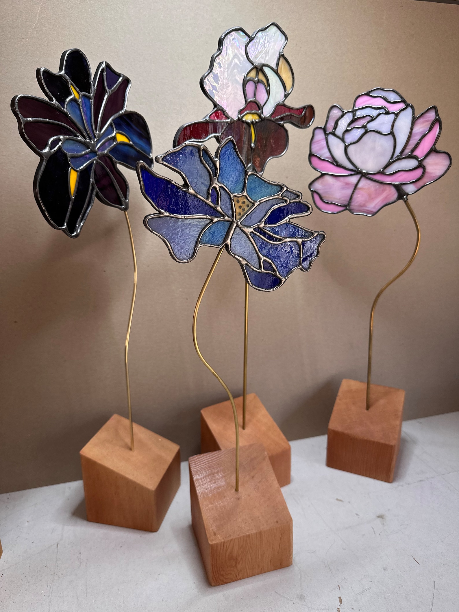 Digital Pattern - Stained Glass Freestanding Spring Floral Decoration ...