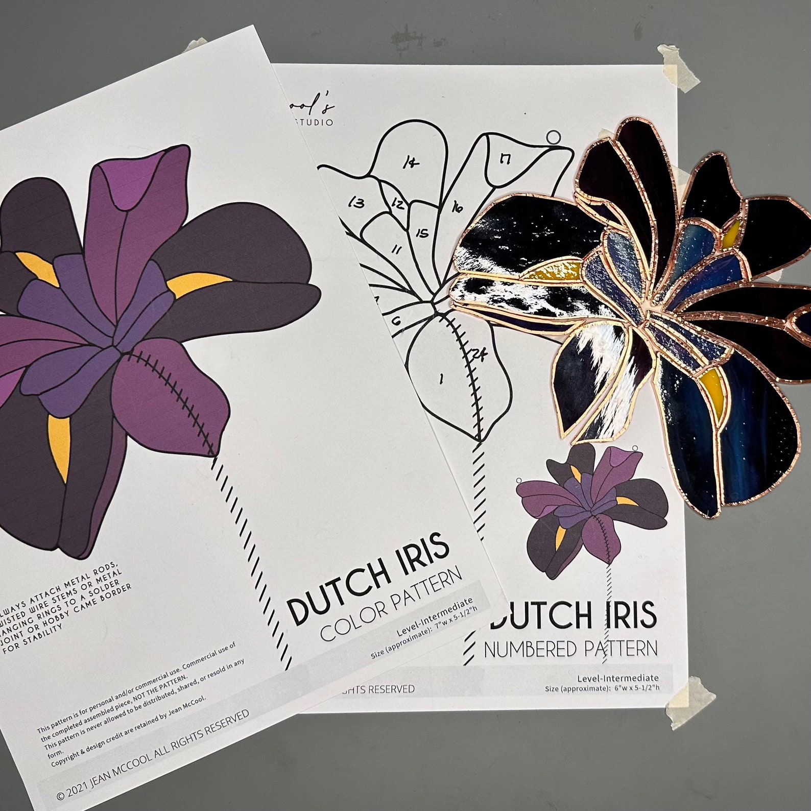 Digital Pattern - Stained Glass Freestanding Spring Floral Decoration ...