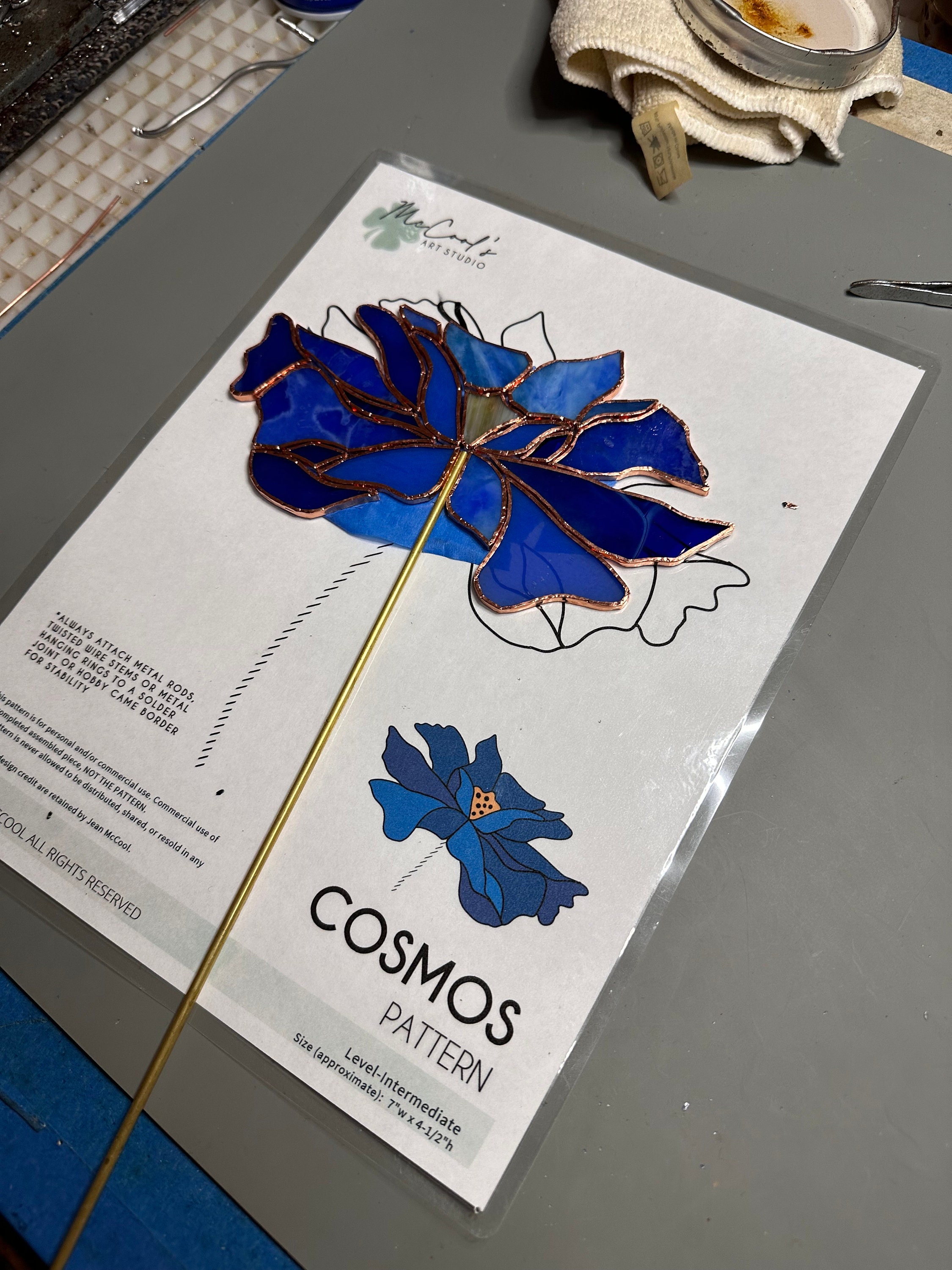 Digital Pattern - Stained Glass Freestanding Spring Floral Decoration ...