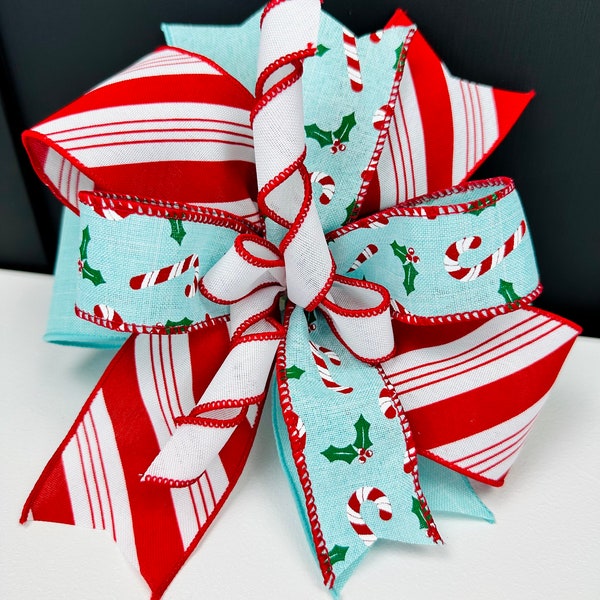 Candy Cane Bow - Etsy