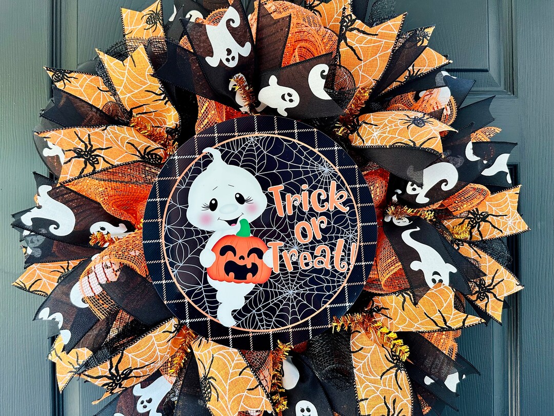 Cute Ghost Halloween Door Hanger for Front Door, Kids Halloween Party ...