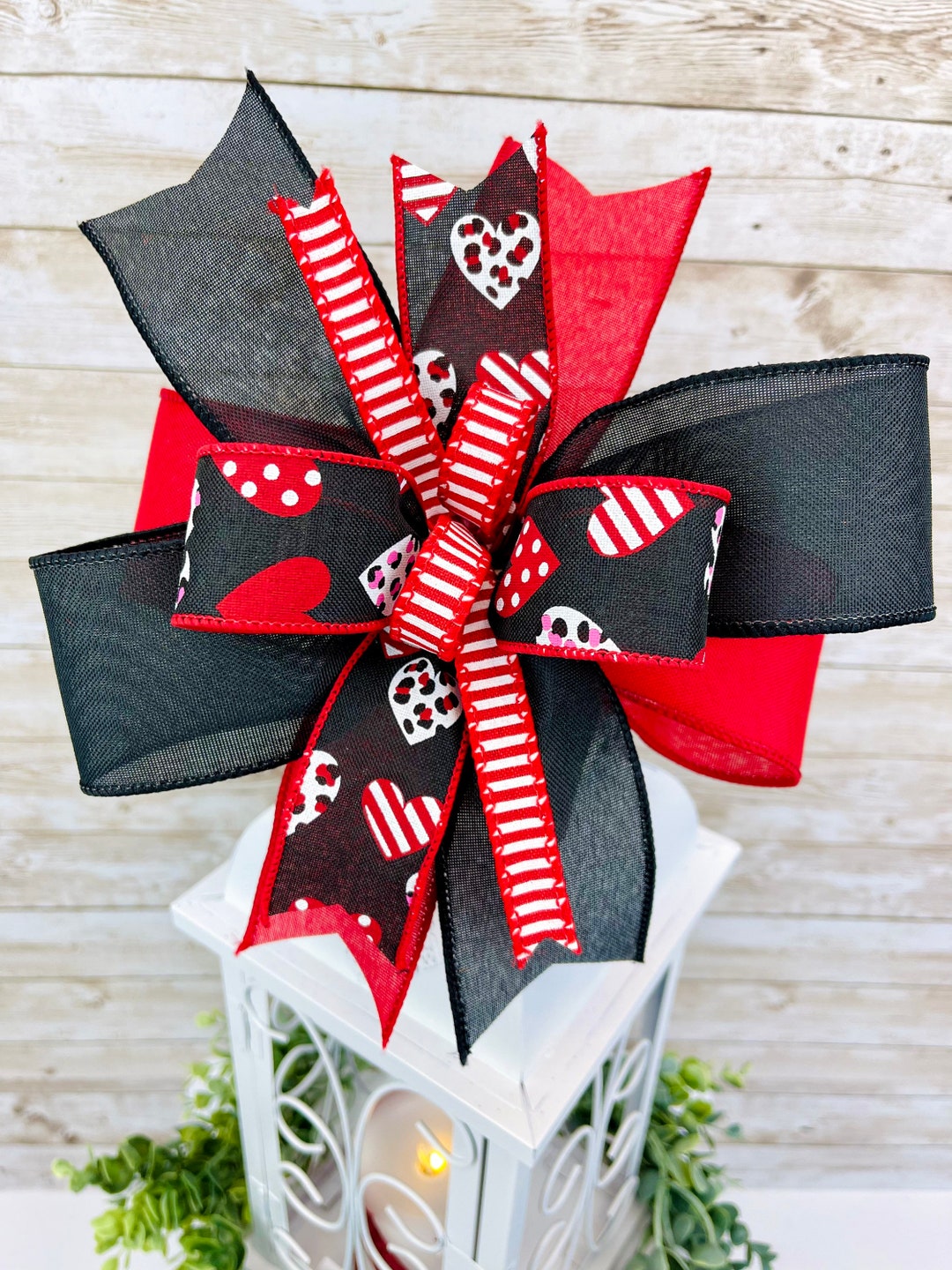Valentines Day Bow, Valentine Heart Decor, Valentines Lantern Bow ...