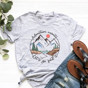 Adventure Awaits T-shirt: Camp Graphic Tee, Adventurer Life - Etsy