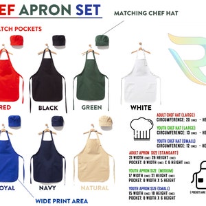 Custom Head Chef Sous Chef Apron, Kids Apron Set, Custom Cooking Apron ...