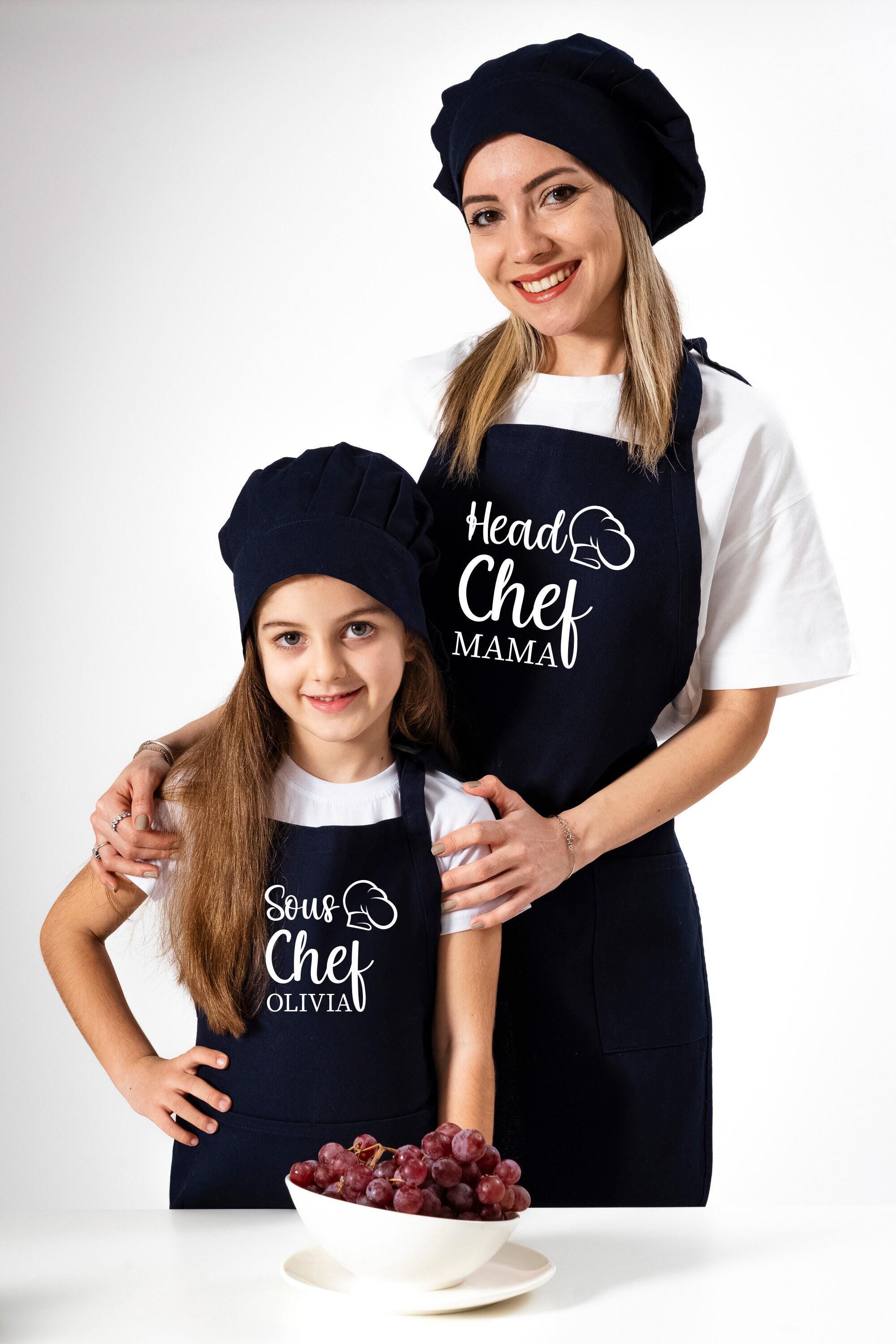 Custom Head Chef Sous Chef Apron, Kids Apron Set, Custom Cooking Apron ...