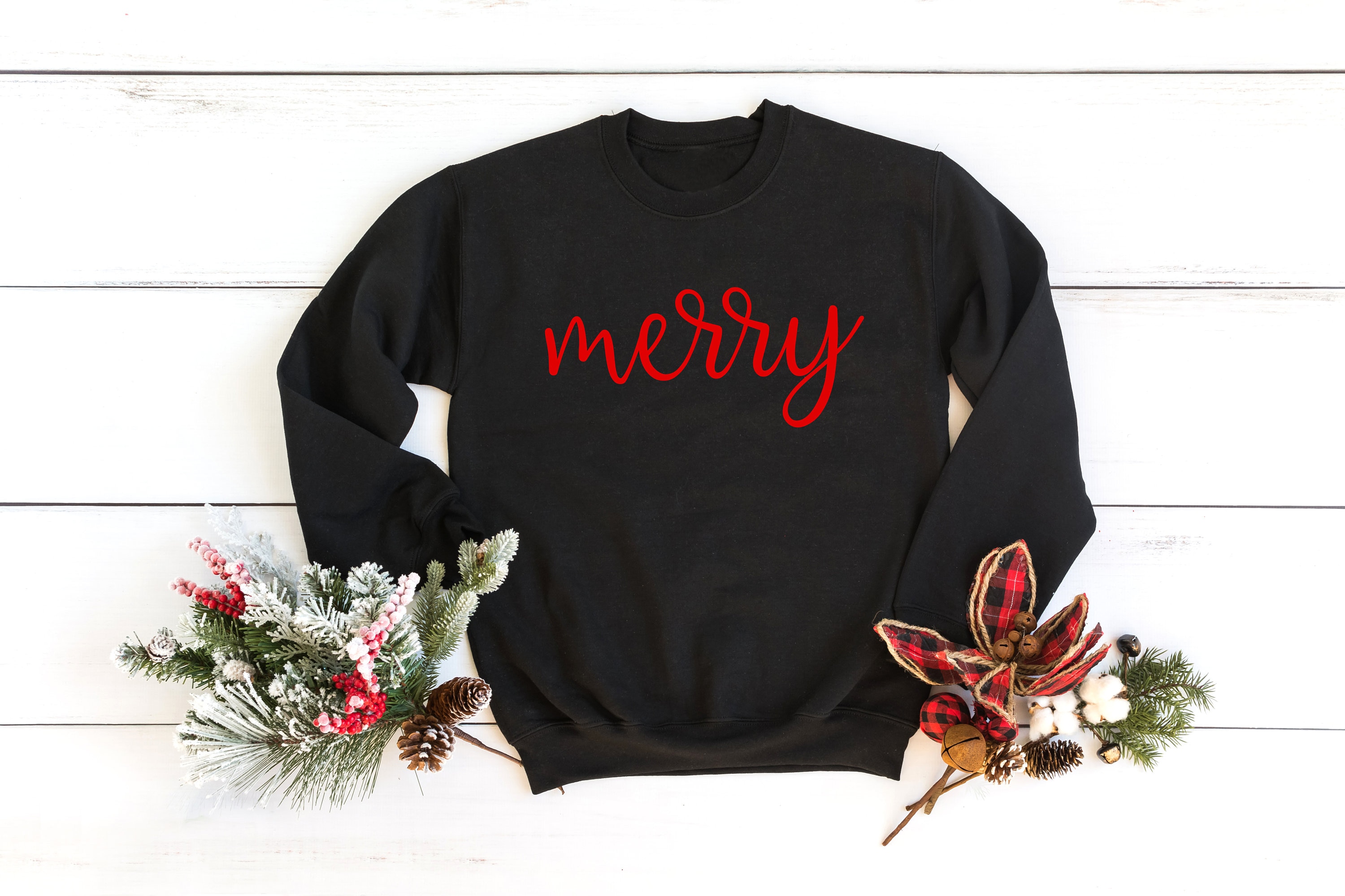 Cute Merry Sweatshirt, Christmas Sweatshirt for Women, Merry Long ...