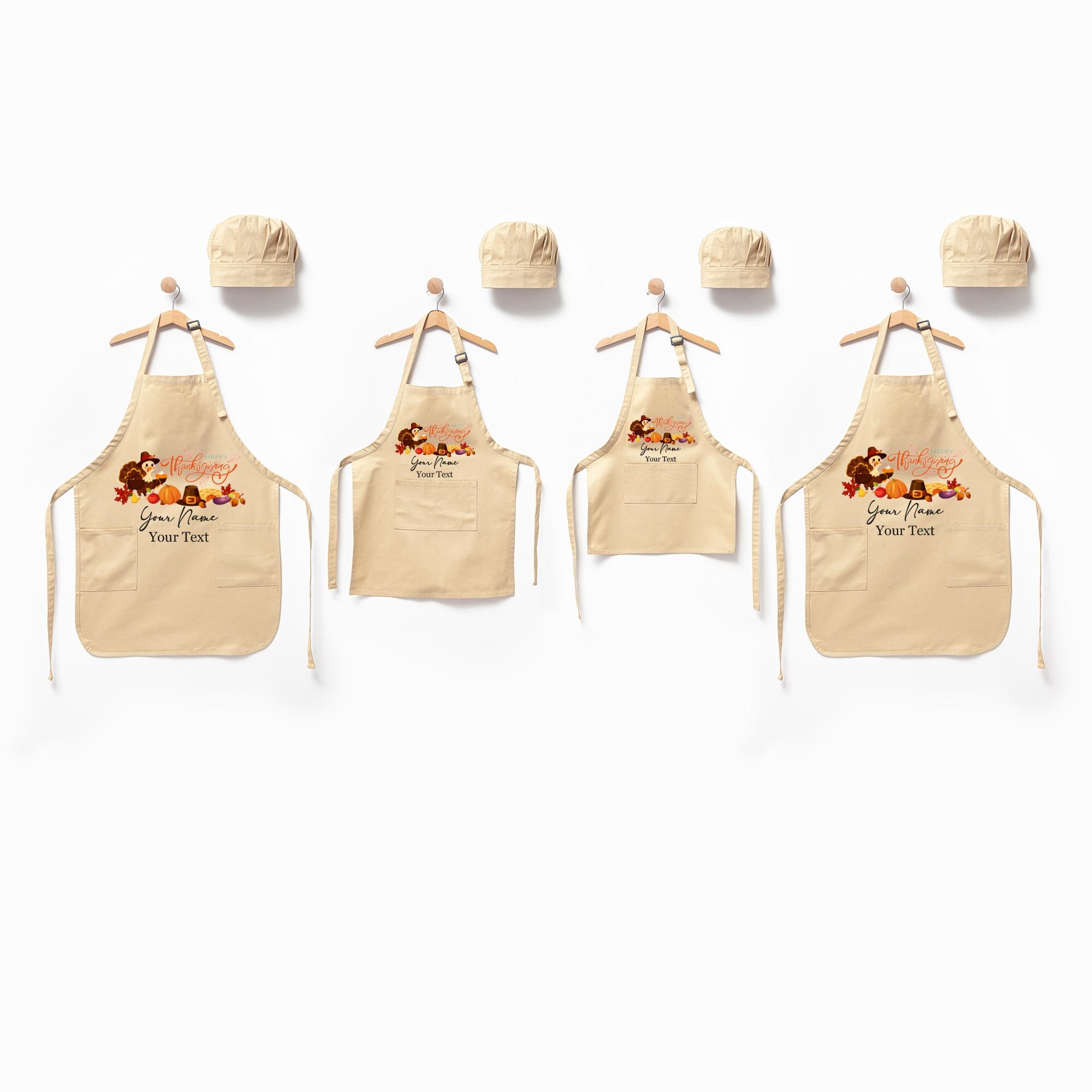 Personalized Thanksgiving Apron: Turkey & Pumpkin Design, Family ...