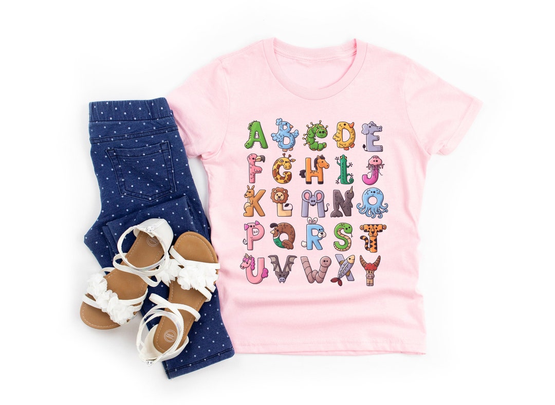 ABC Shirt, Alphabet Shirt, Alphabet With Animals Shirt, Teacher Shirt ...