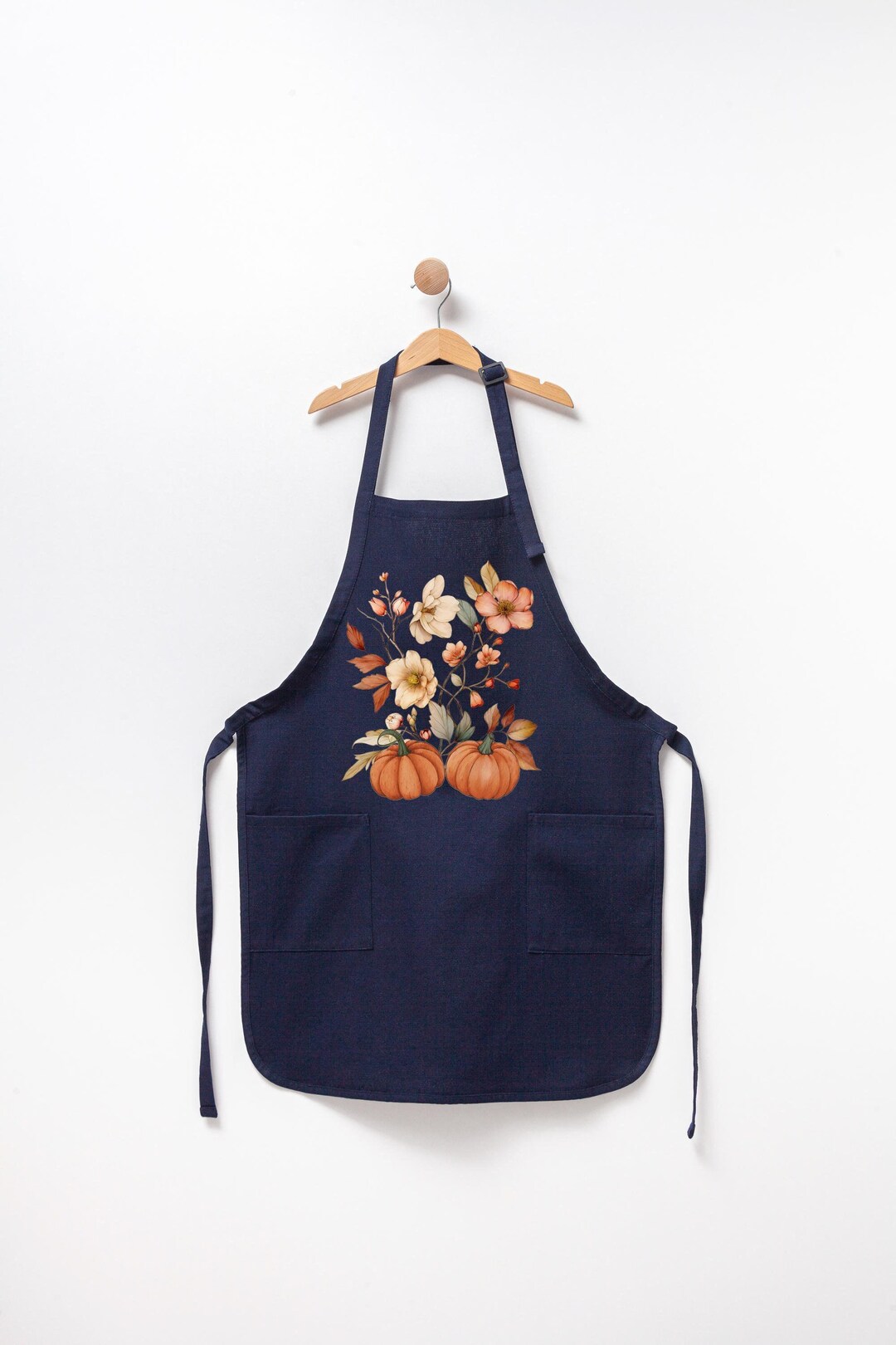 Floral Pumpkin Fall Apron: Thanksgiving Kitchen Baking Gift - Etsy