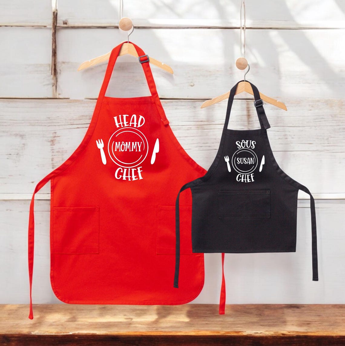 Matching Mommy and Me Aprons: Personalized Chef Set - Etsy
