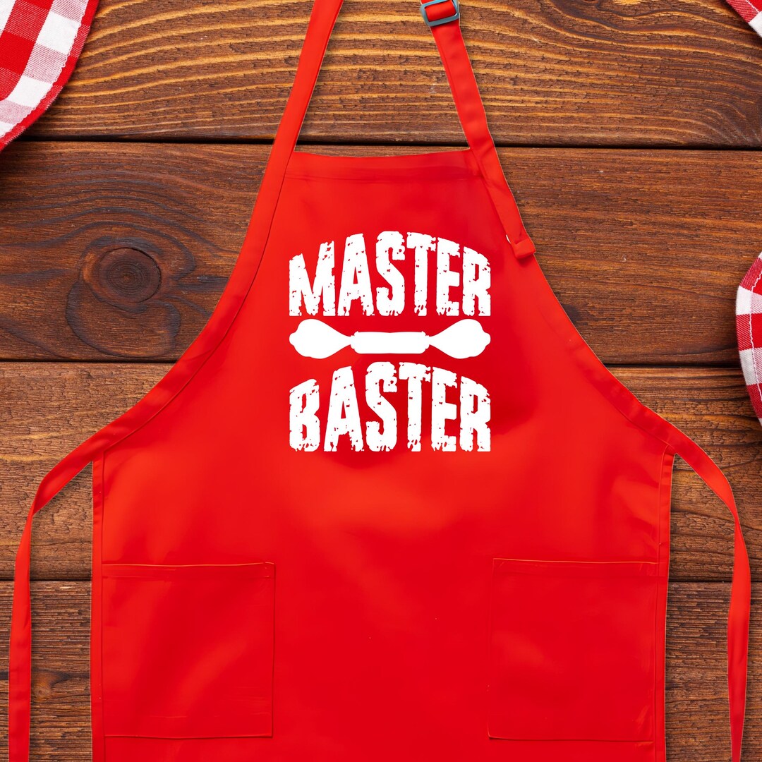 Funny Master Baster Apron, Fun Cooking Aprons for Men, BBQ Grill Apron With Pockets, Gift for ...