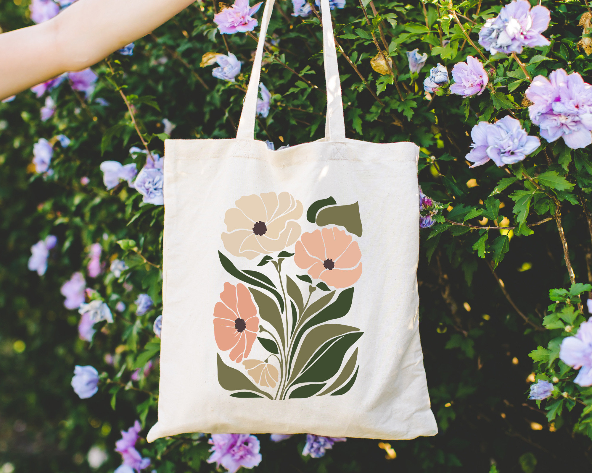 Flower Tote Bag, Floral Tote Bag, Floral Canvas Tote Bag, Tote Bag ...