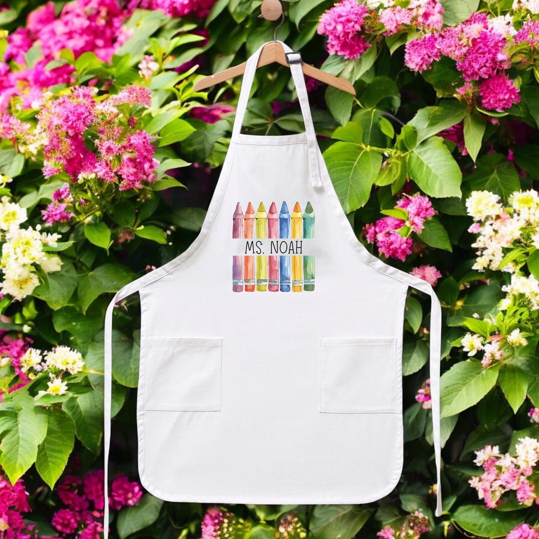 Personalized Crayon Apron With Pocket: Custom Art Apron Gift - Etsy