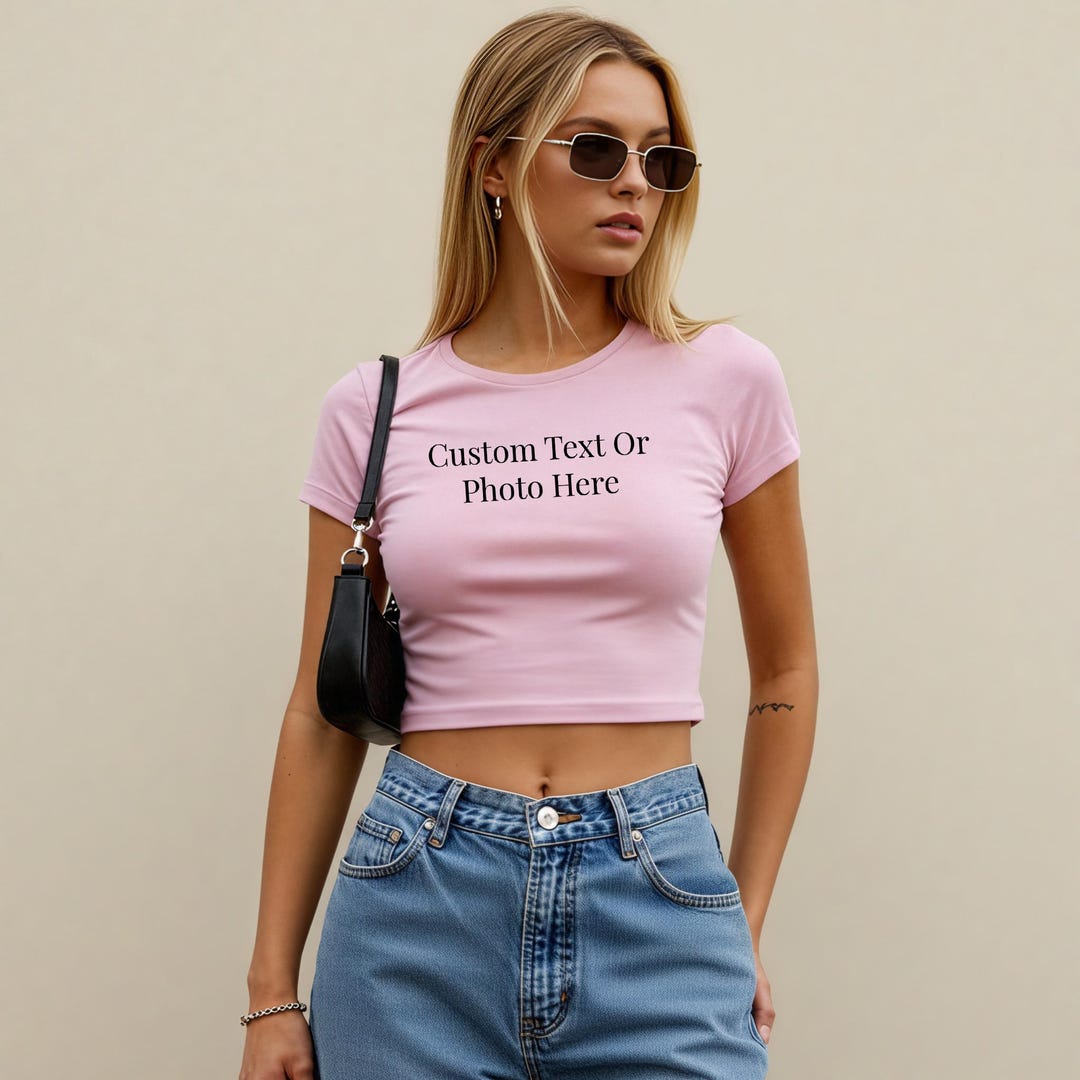 Custom Photo & Text Crop Top: Personalized Graphic Tee - Etsy