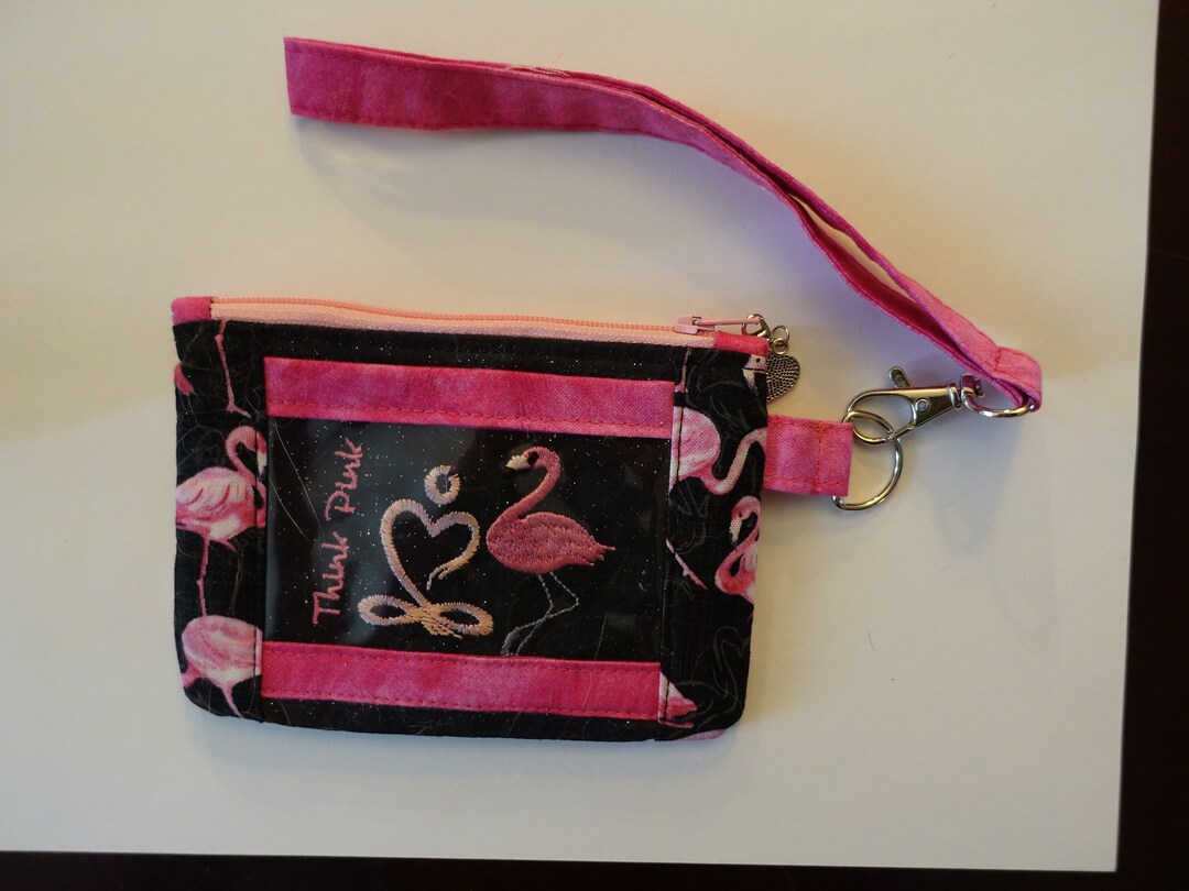 Flamingo Breast Cancer Minimalist Wallet ID - Etsy
