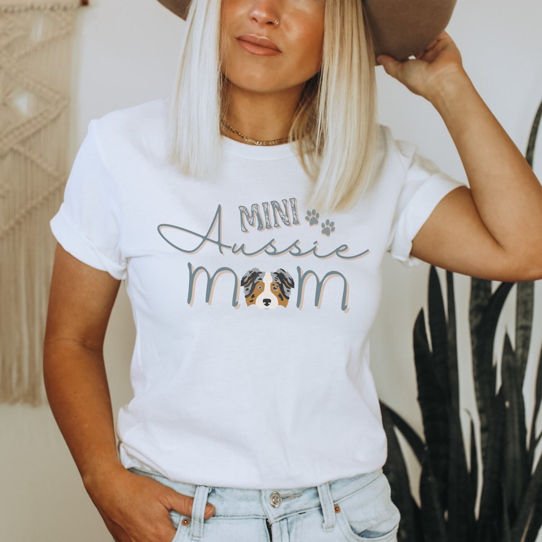 Mini Aussie Mom Shirt, Blue Merle Australian Shepherd Gift for Her ...