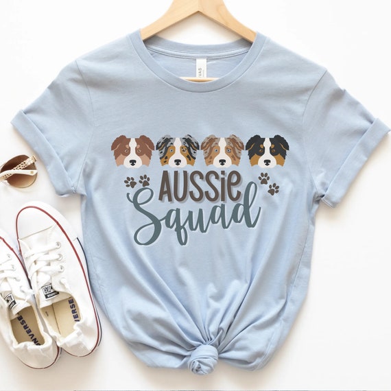 Aussie Squad T-shirt Australian Shepherd Unisex Shirt Aussie - Etsy