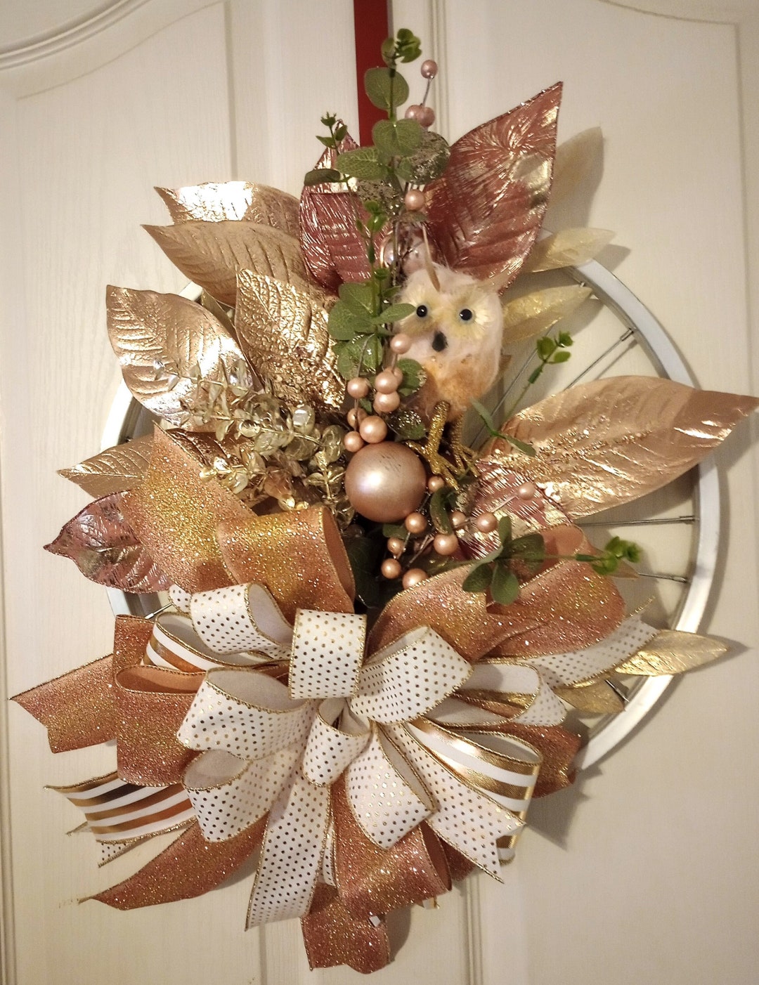 Rose Gold Winter Blessings Wreath - Etsy