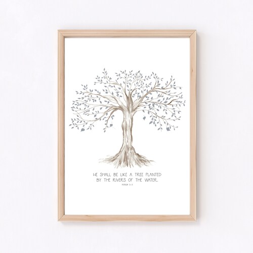 Like a Tree Psalm 1:3 Watercolour Bible Scripture Bible - Etsy