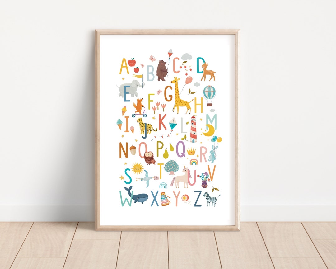 Alphabet Poster Print ABC Poster Animals Poster Colourful Animals ...