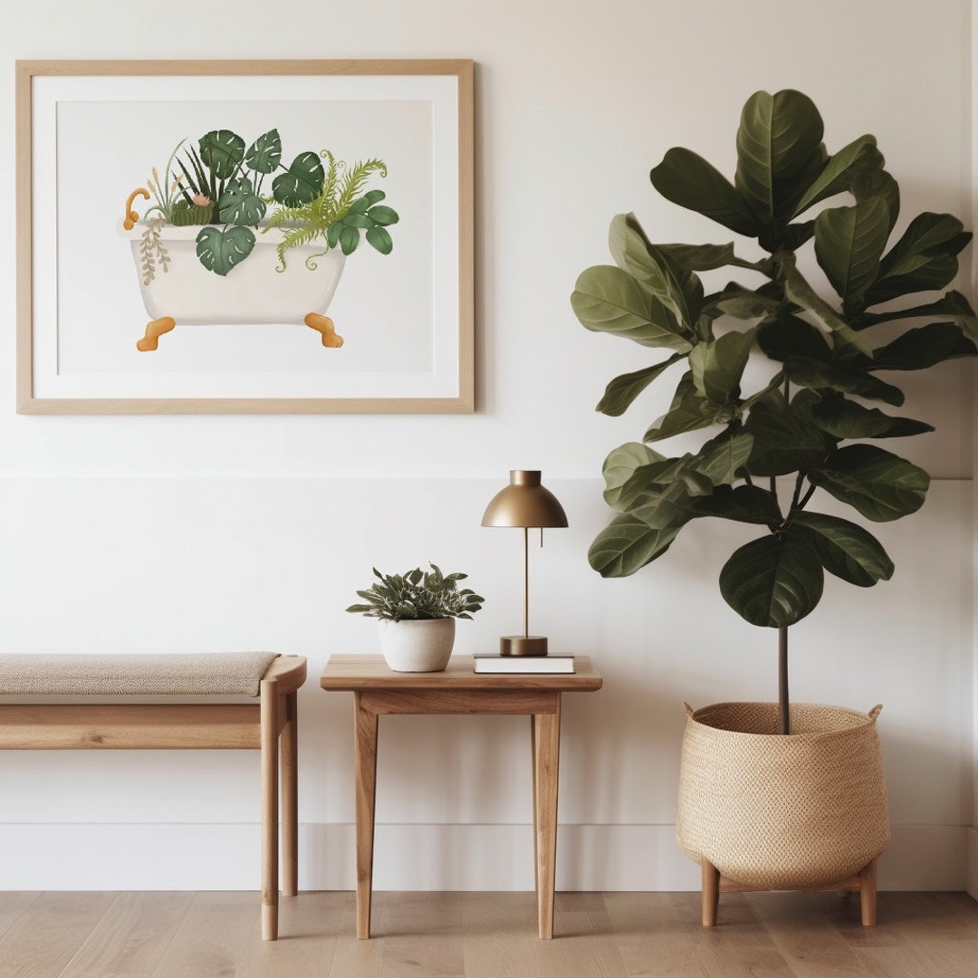 Botanical Poster Print Plant Bath Greenery Bathroom Poster Printable ...