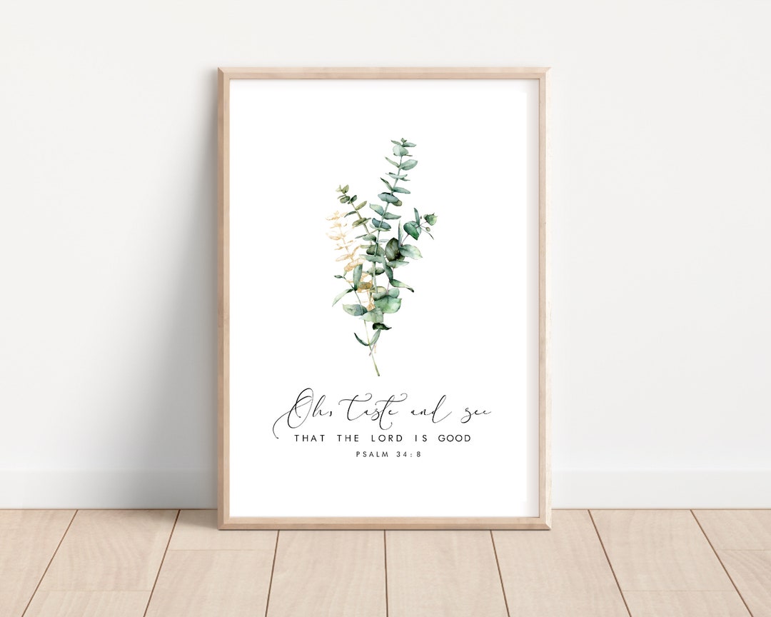 Taste and See the Lord is Good Psalm 34:8 Watercolor Botanical ...
