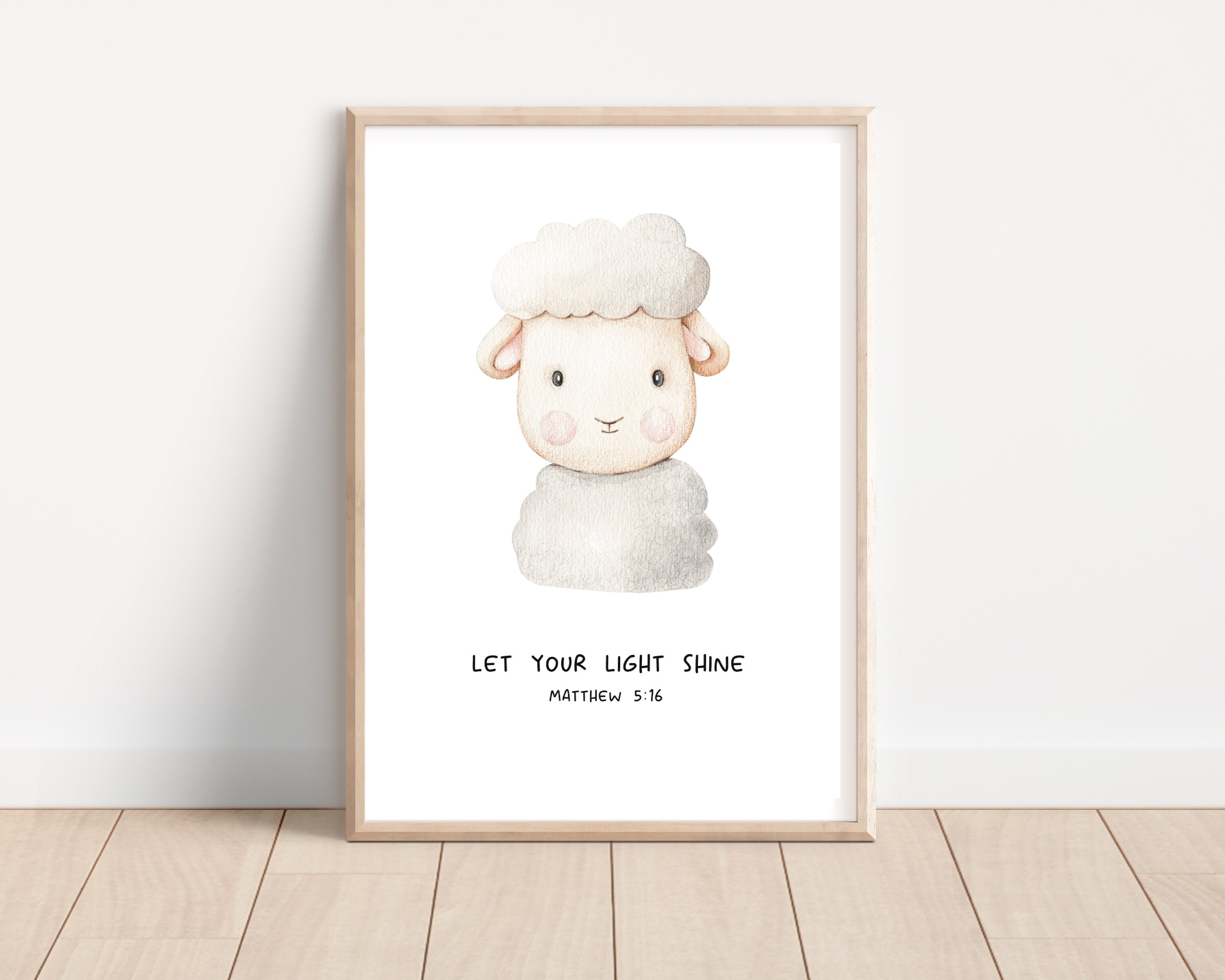 Christian Bible Poster Kids Poster Sheep Farm Animals Print Let Your ...