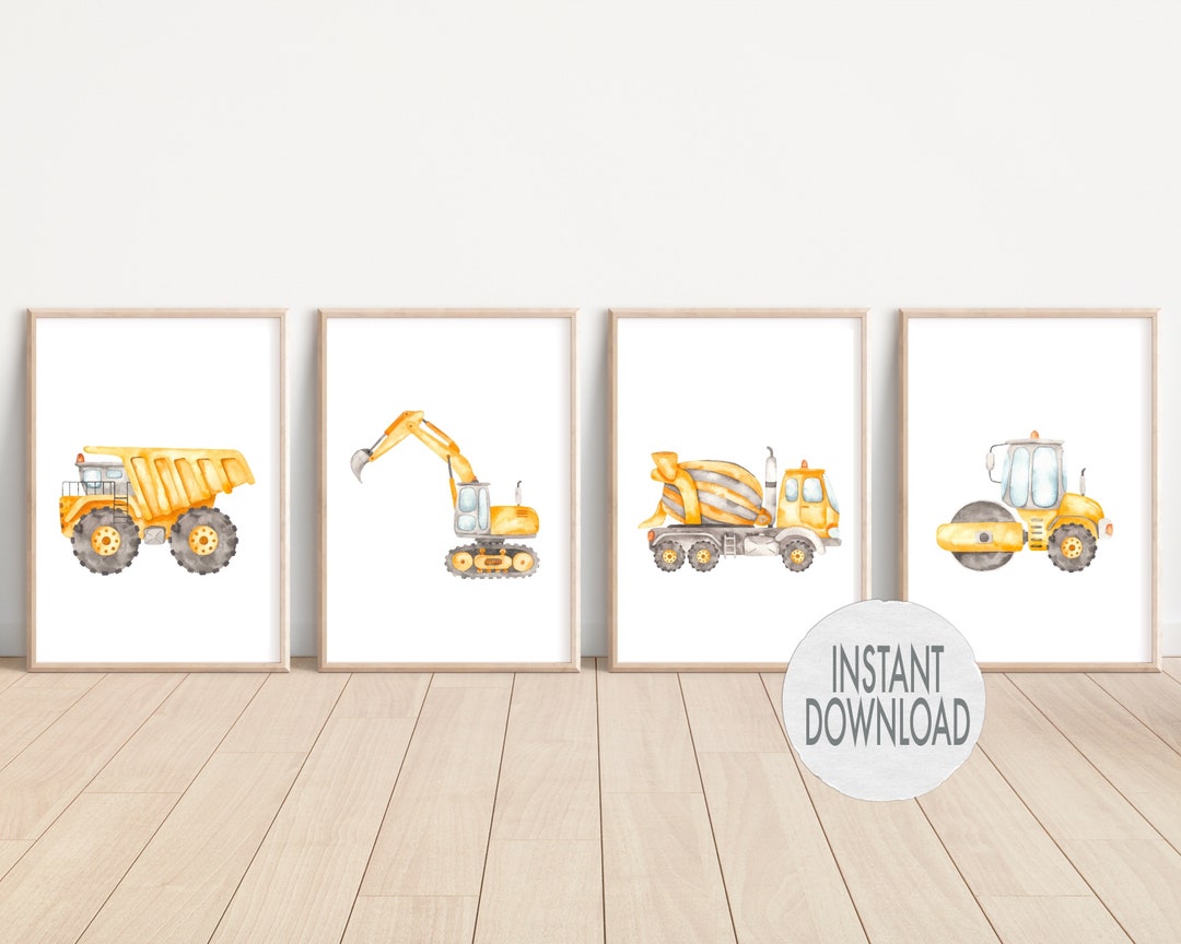INSTANT DOWNLOAD Trucks Poster Prints Dump Trucks Poster Digger Print ...