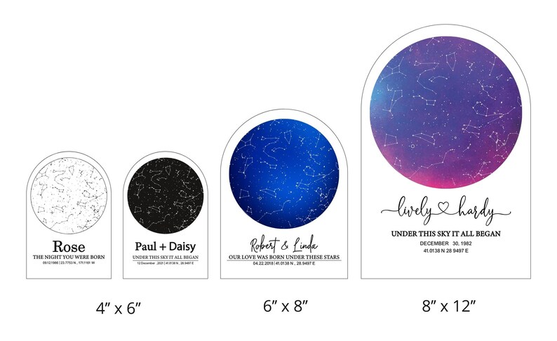 Star Chart With Wooden Stand - Star Map Customized by Date - Star Map ...