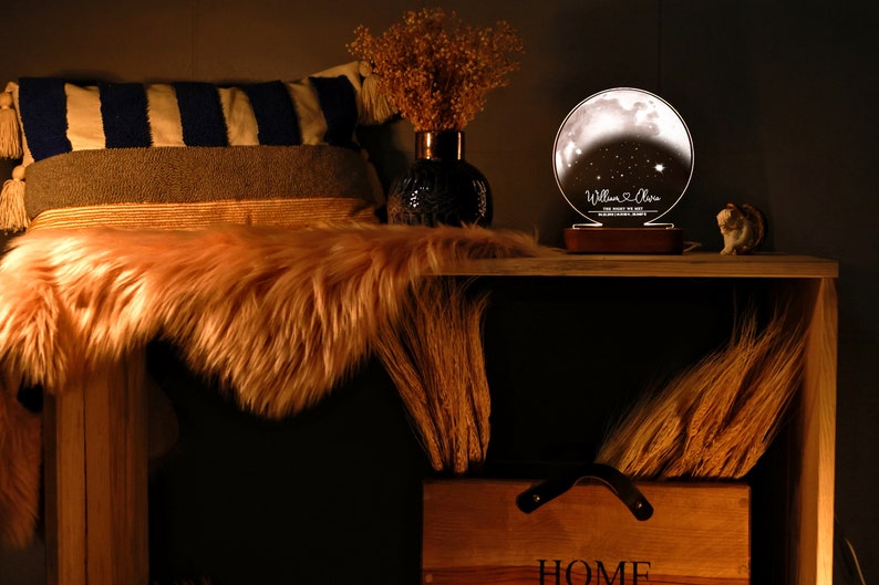 Unique Wedding Gift Ideas - Custom Moon Phase Print - Acrylic Moon Lamp ...