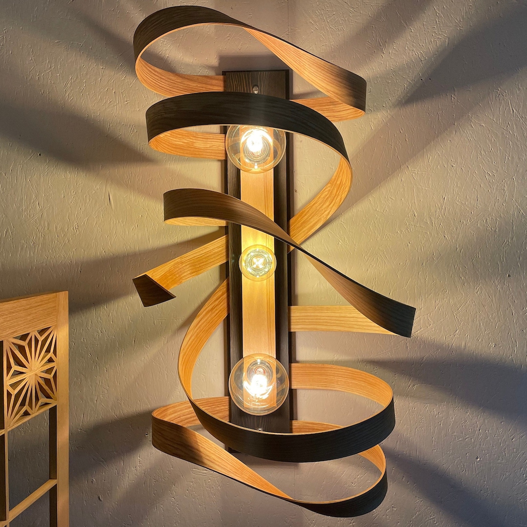 Solid Wood Ribbon Light - Etsy