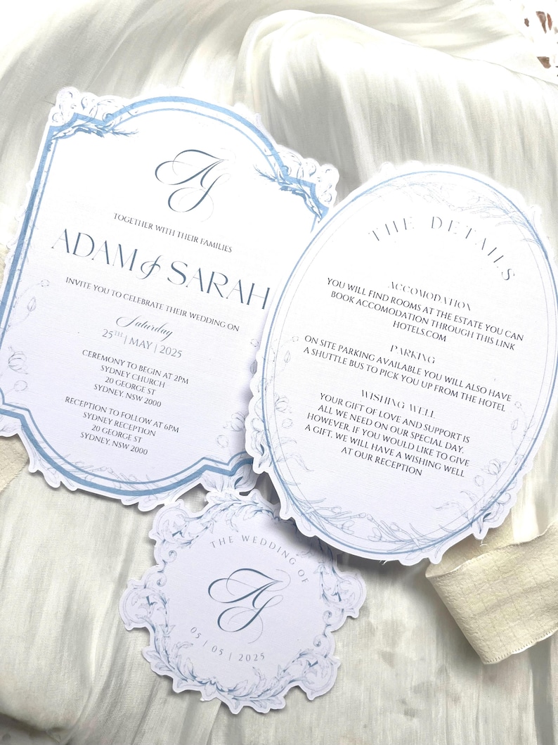 Die Cut Wedding Invitation Template Suite: Stacked (canva Editable) - Etsy
