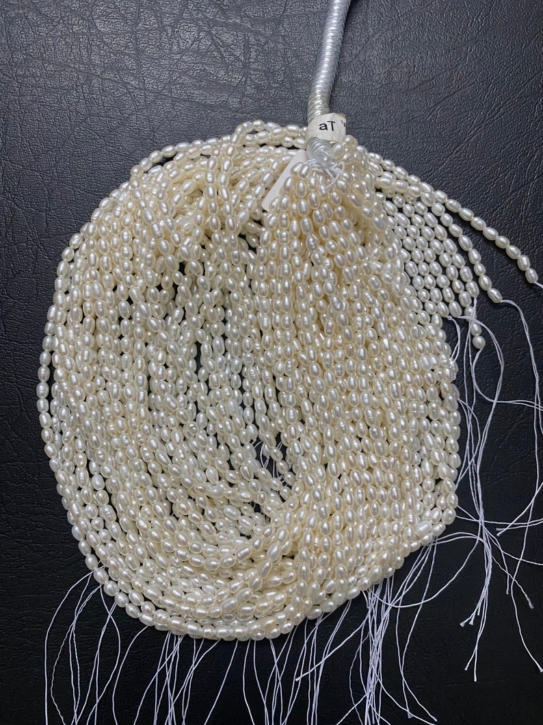 Genuine FRESH WATER PEARL White Rice Seed Beads Natural Tiny Loose ...