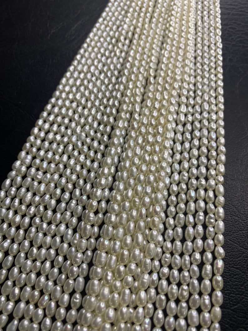Genuine FRESH WATER PEARL White Rice Seed Beads Natural Tiny Loose ...