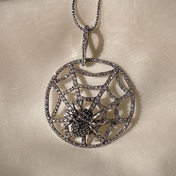Spider Web Necklace - Etsy