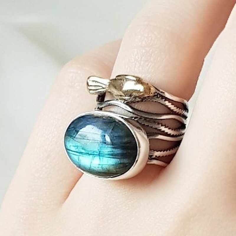 Blue Stone Ring - Etsy