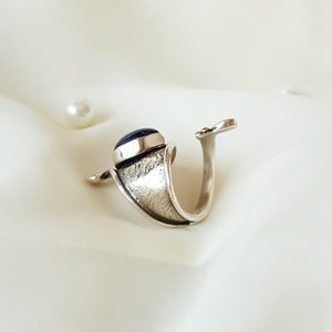 Blue Goldstone Ring Sterling Silver, Blue Sandstone Ring, Starry Night ...