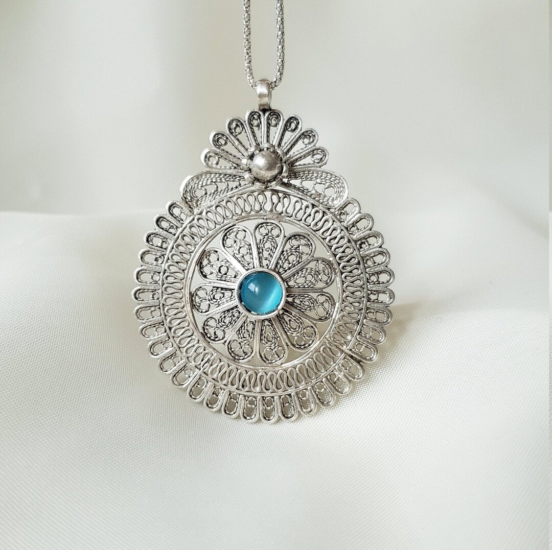 Blue Chrysoberyl Cat Eye Pendant 925 Sterling Silver Handmade - Etsy