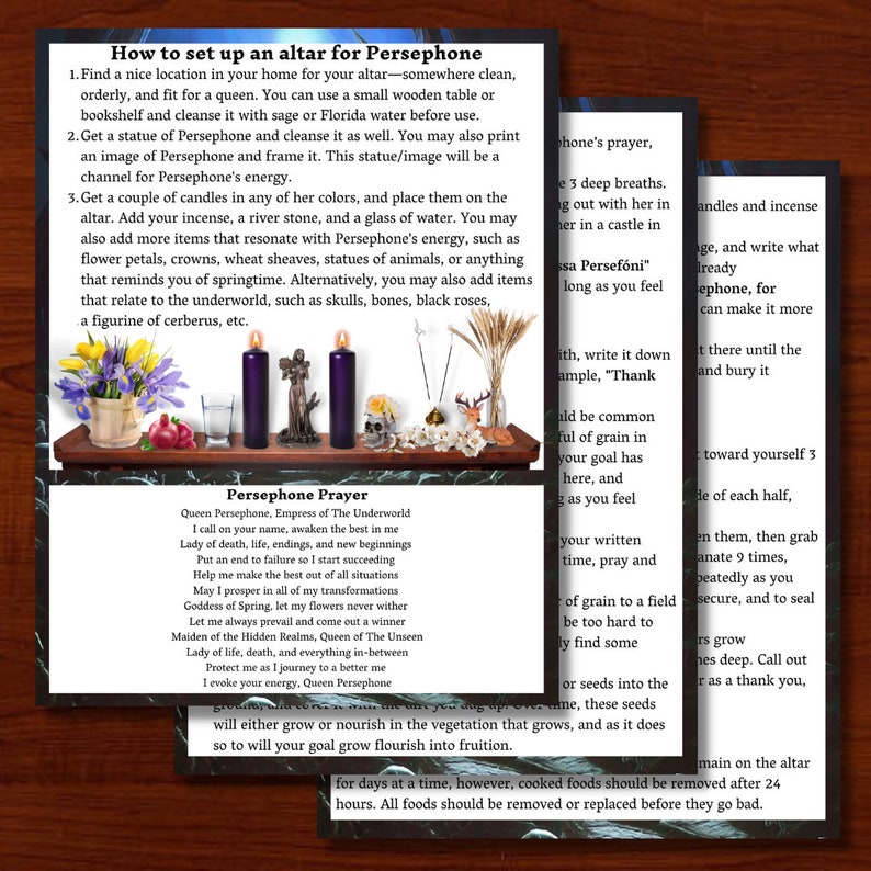 Persephone Altar Guide: How to Evoke the Goddess Persophone - Etsy